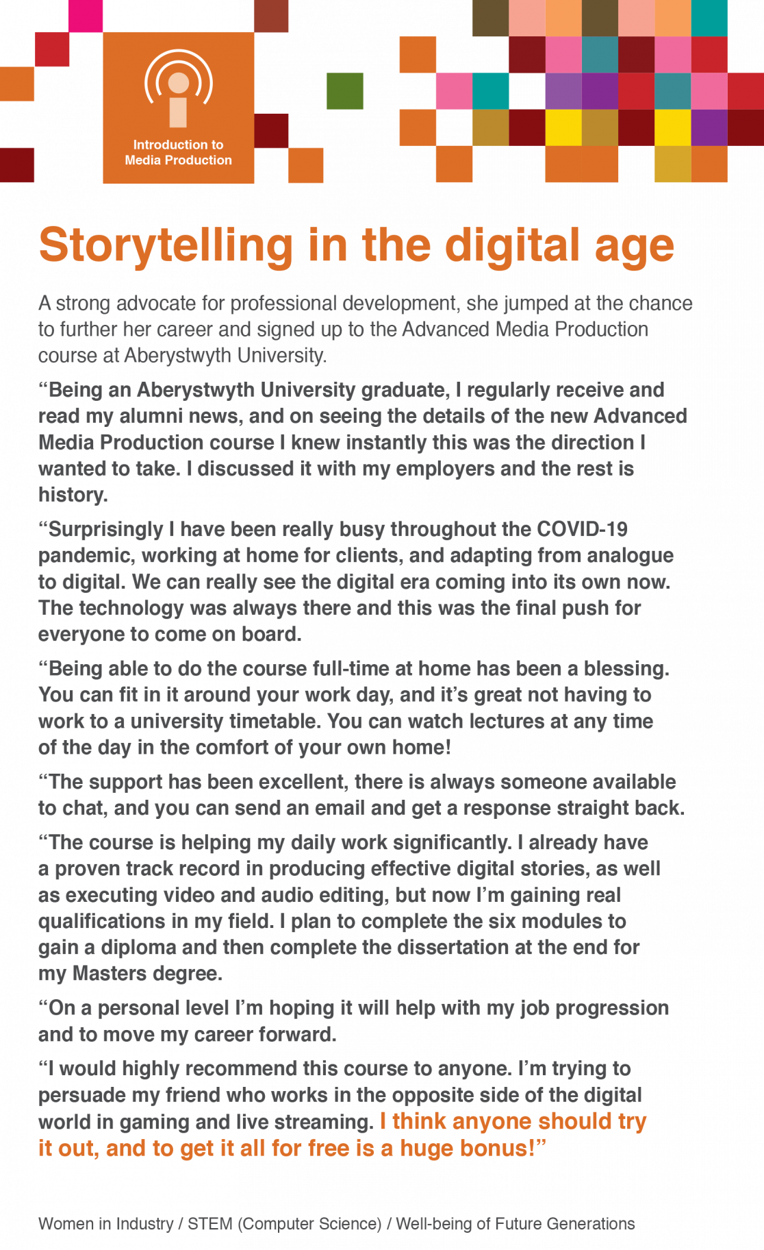 Introduction to Media Production — Advanced Media Production